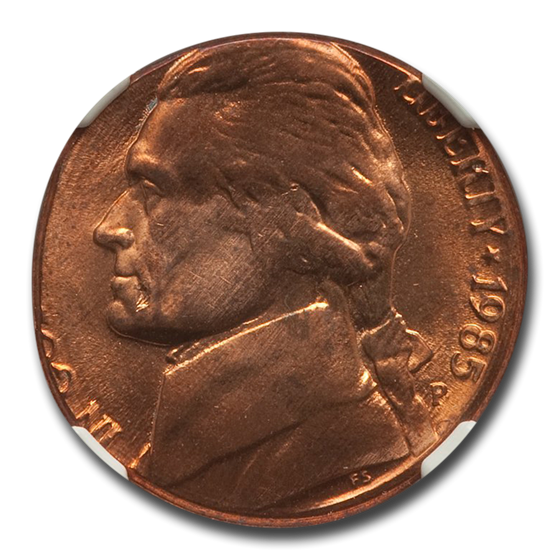 Buy 1985-P Jefferson Nickel MS-66 Red NGC (Struck on a Cent Planchet ...