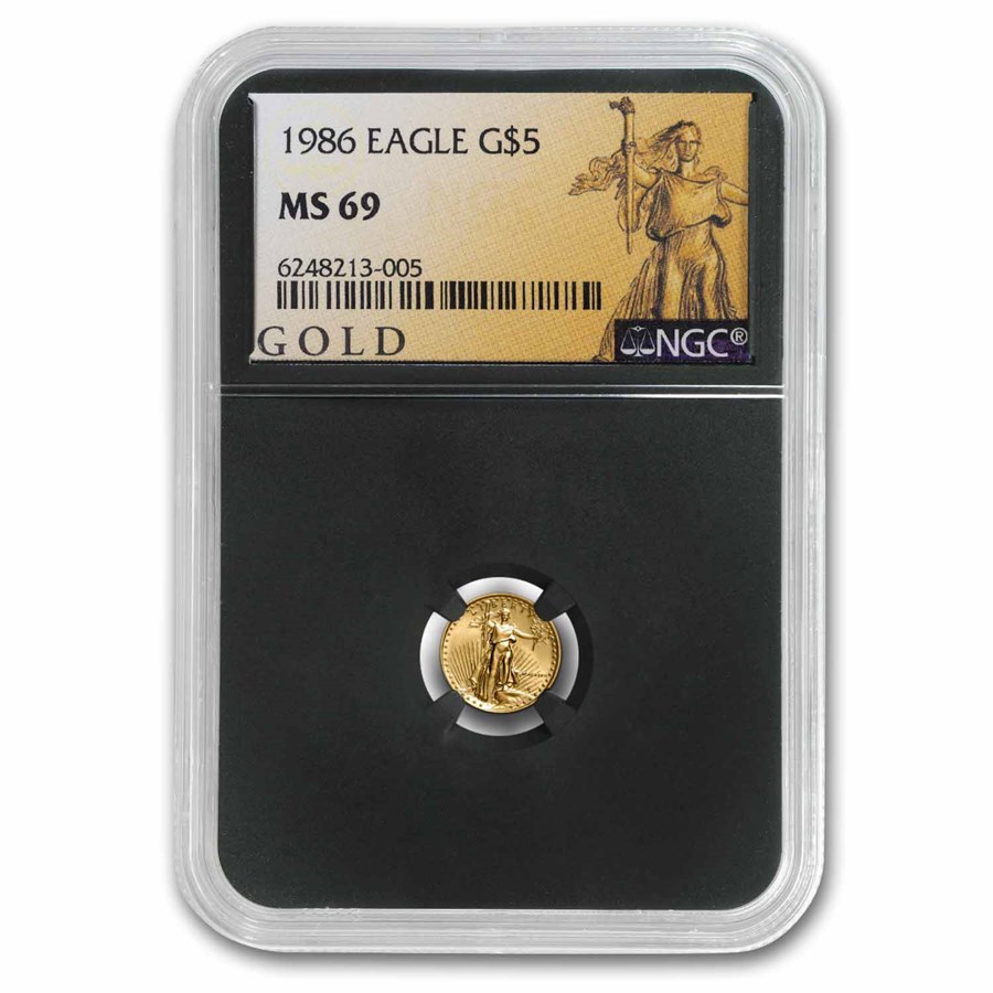 Buy 1986 1/10 oz Gold Eagle MS-69 NGC (Black Core, ALS Label) | APMEX