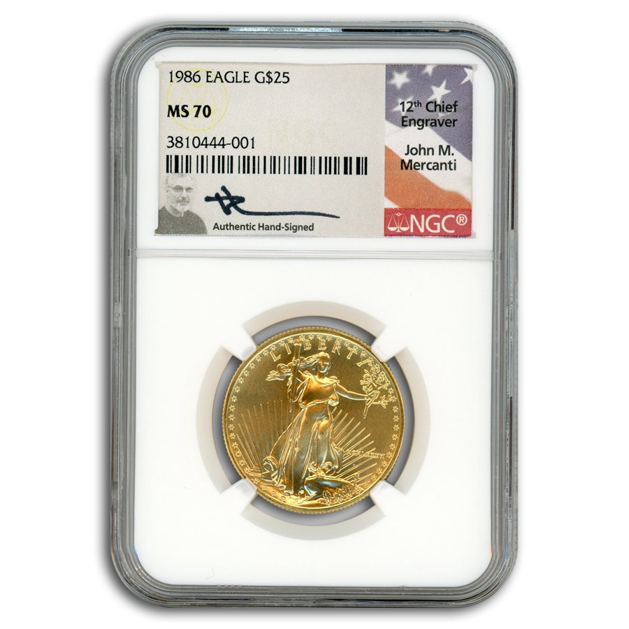 Buy 1986 1/2 oz American Gold Eagle MS-70 NGC (Mercanti) | APMEX
