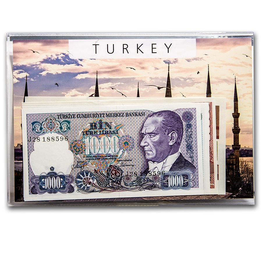 Buy 1986-1997 Turkey 1000-100000 Lira Banknote Set Unc | APMEX