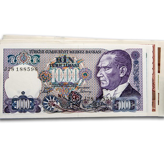 Buy 1986-1997 Turkey 1000-100000 Lira Banknote Set Unc | APMEX
