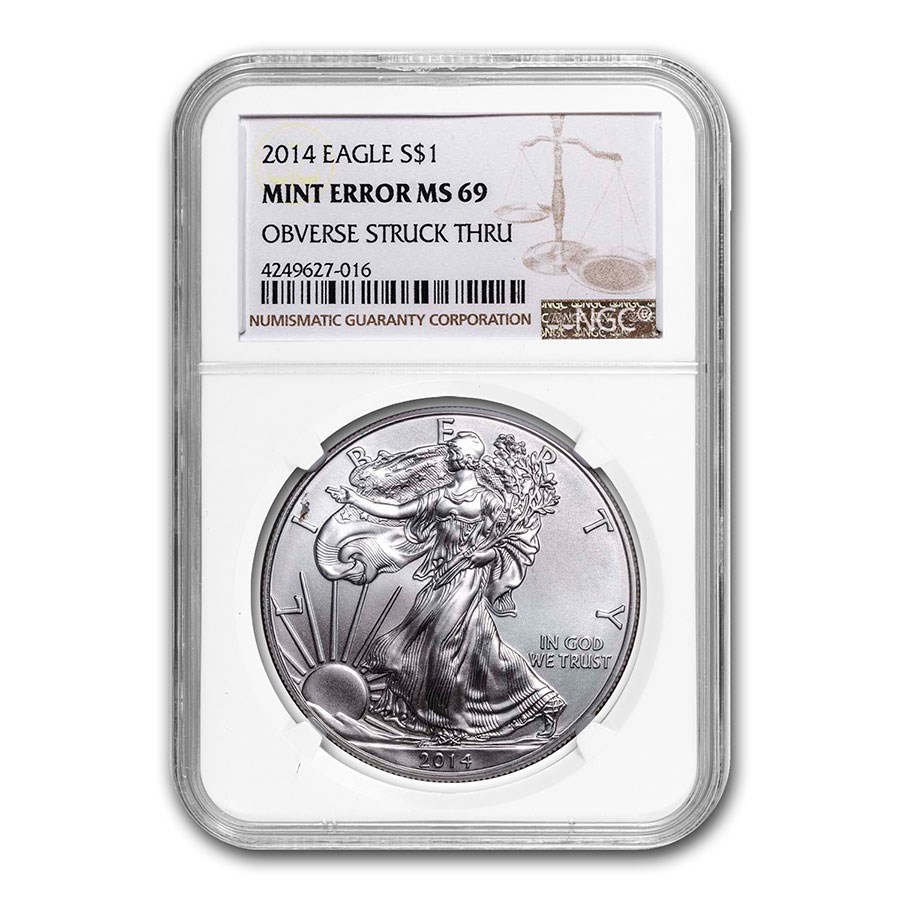 Buy 1986-2020 Silver Am. Eagle MS-69 NGC (Error, Obv Struck Thru) | APMEX
