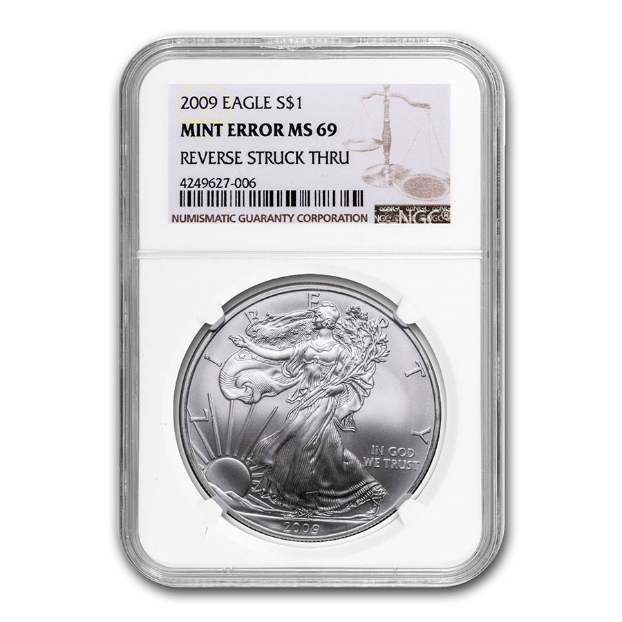 Buy 1986-2020 Silver Am. Eagle MS-69 NGC (Error, Rev Struck Thru) | APMEX