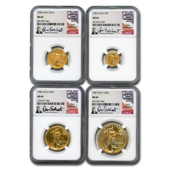 Buy 1986 Gold Eagle 4 Coin Set MS-69 NGC Everhart | APMEX