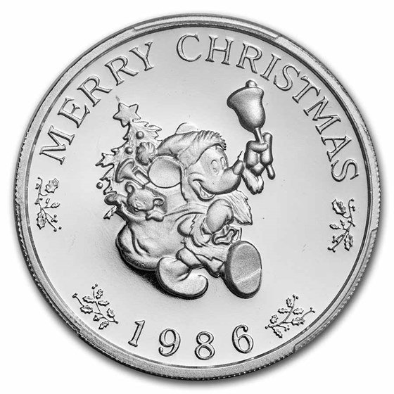 Buy 1986/87 1 oz Silver Round - Mickey's Holiday Treasures PR-68 PCGS ...