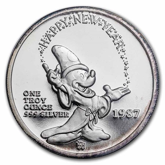 Buy 1986/87 1 oz Silver Round - Mickey's Holiday Treasures PR-68 PCGS ...