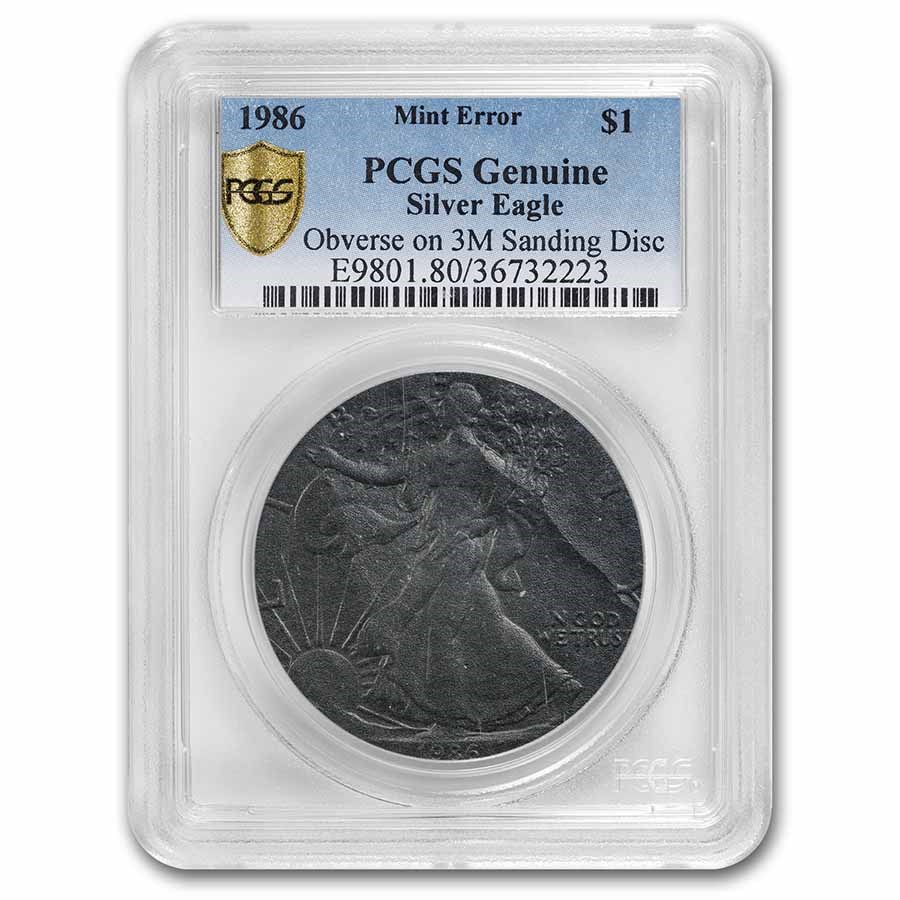 Buy 1986 American Eagle PCGS (Error, Struck on Sanding Disc) | APMEX