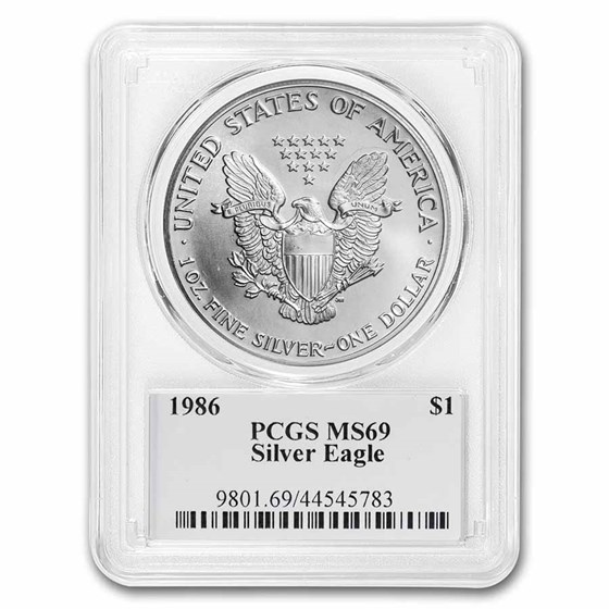 Buy 1986 American Silver Eagle MS-69 PCGS (Black Label) | APMEX