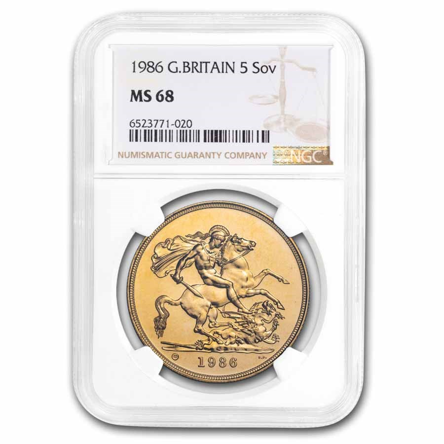 Buy 1986 Great Britain Gold 5 Sovereign MS-68 NGC | APMEX