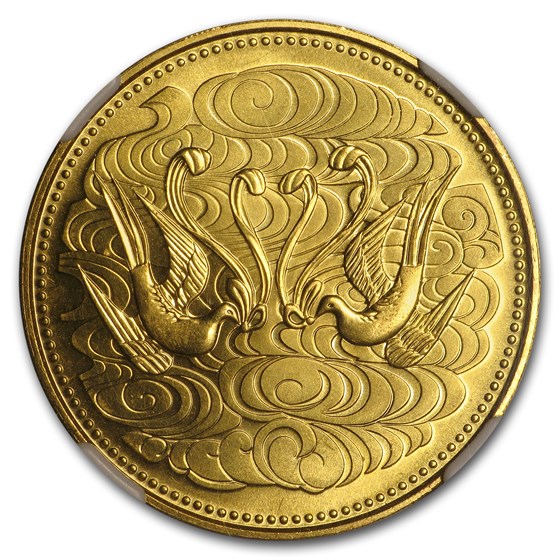 Buy 1986 Japan Gold 100,000 Yen 60 Years of Reign Hirohito MS-64 NGC ...