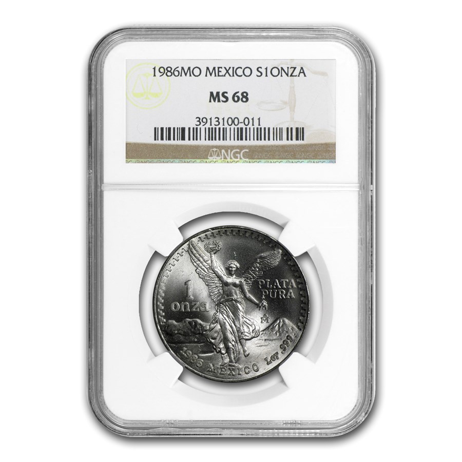 Buy 1986 Mexico 1 oz Silver Libertad MS-68 NGC | APMEX