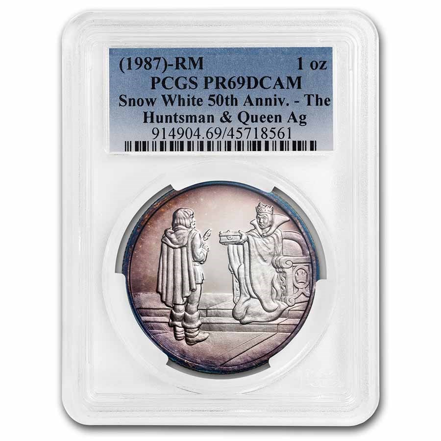 Buy 1987 1 oz Silver Disney's Snow White 50th Hunter/Queen PR-69 PCGS ...