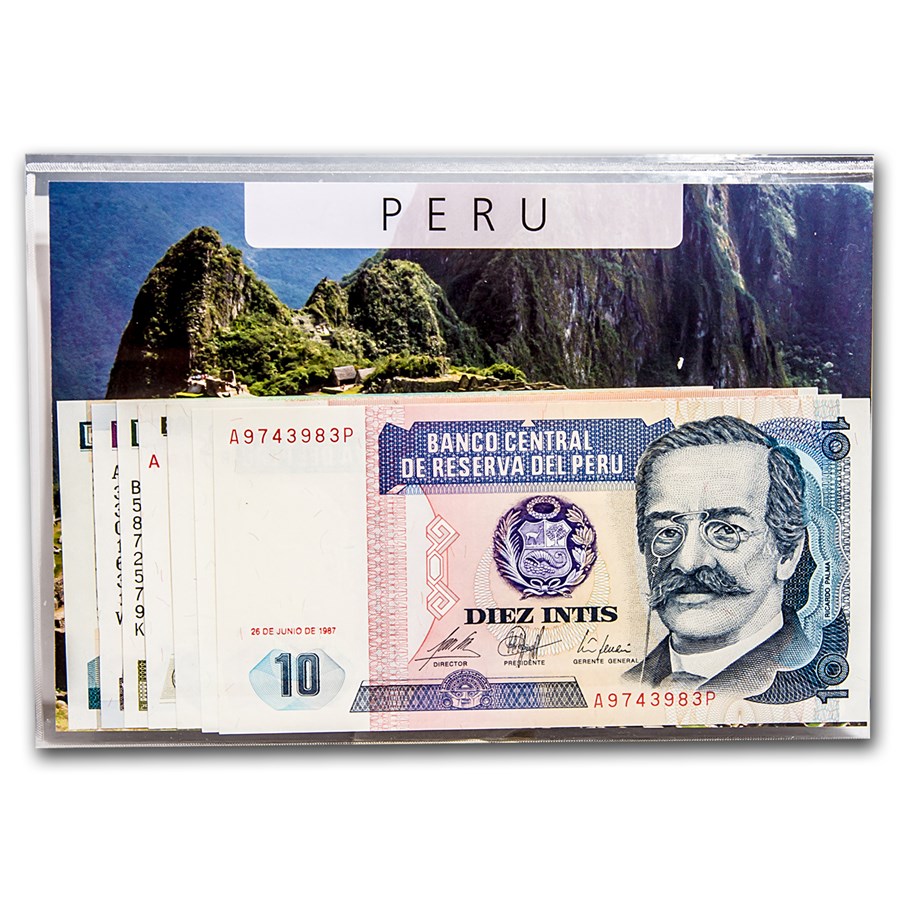 Buy 1987-1988 Peru 10-10000 Intis Banknote Set Unc | APMEX