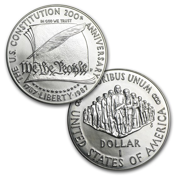 Buy 1987 2-Coin Commem Constitution Set BU (w/Box & COA) | APMEX