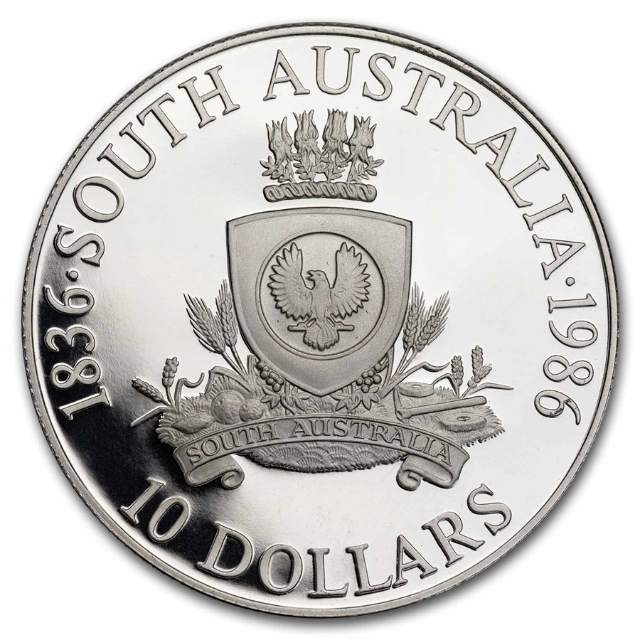1987 Australia Silver $10 Australia States South Australia Proof