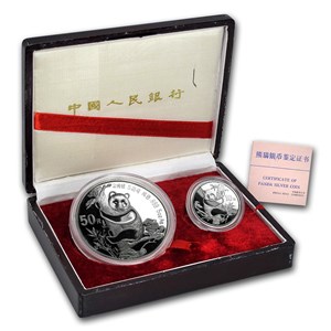 Buy 1987 China 2-Coin Silver Panda Proof Set (w/Box and COA) | APMEX