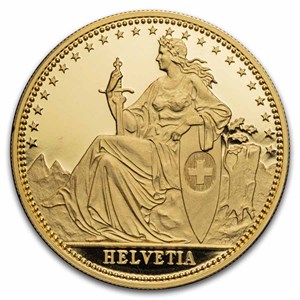 1987 Switzerland 1/2 Unze Gold Eternal Pact Proof