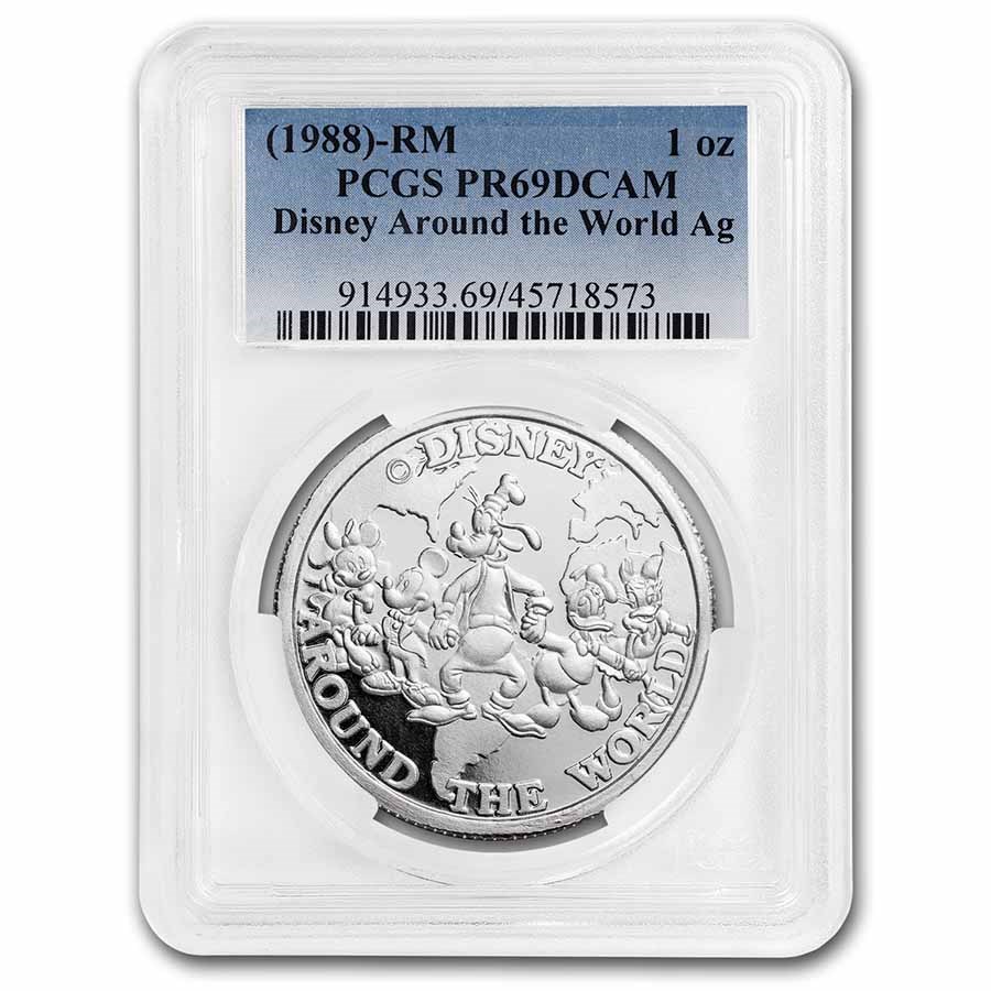 Buy 1988 1oz Silver Round Disney Around Th World/Pinocchio PR-69 PCGS ...