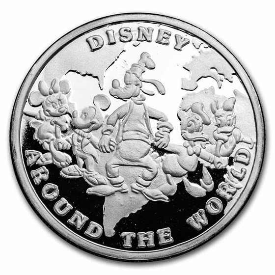 Buy 1988 5 oz Silver Round - Disney/Around the World (w/Box & COA) | APMEX