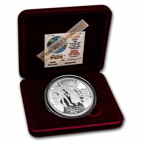 Buy 1988 5 oz Silver Round - Disney/Around the World (w/Box & COA) | APMEX