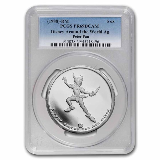 Buy 1988 5oz Silver Round - Disney/Peter Pan PR-69 PCGS Rarities Mint ...