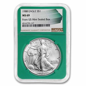 Buy 1988 American Silver Eagle MS-69 NGC (Green Holder) | APMEX