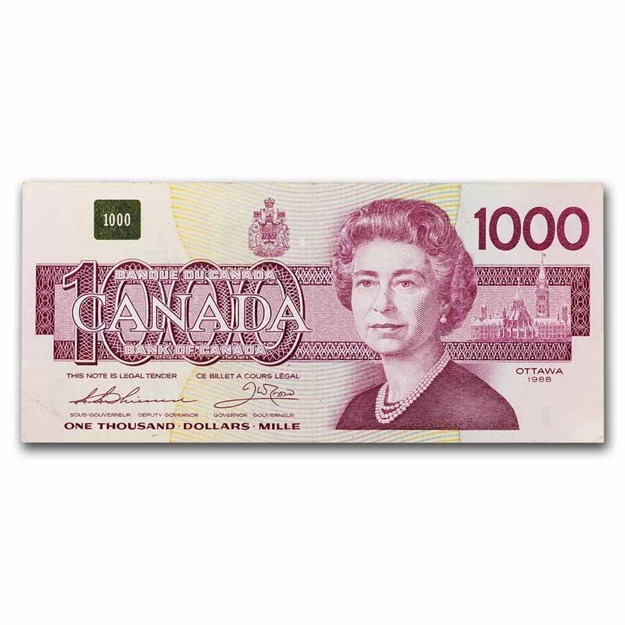 Buy 1988 Canada Ottawa $1,000 Note AU-58 | APMEX