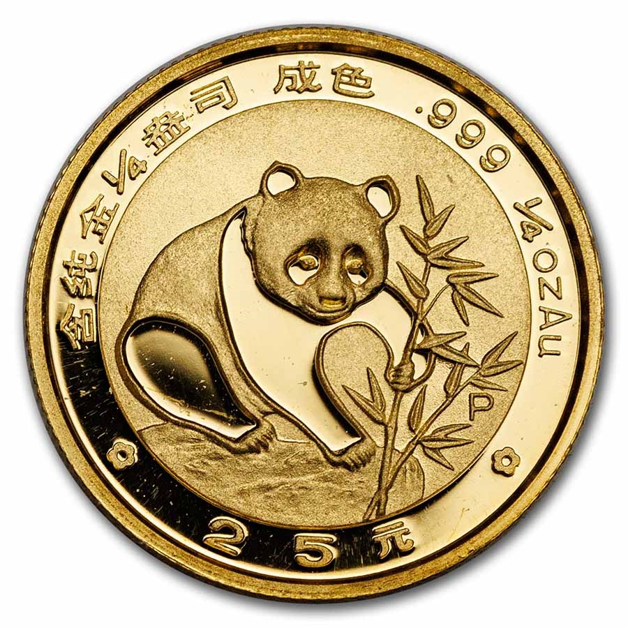 Buy 1988 China 1/4 oz Gold Panda BU (in Capsule) | APMEX