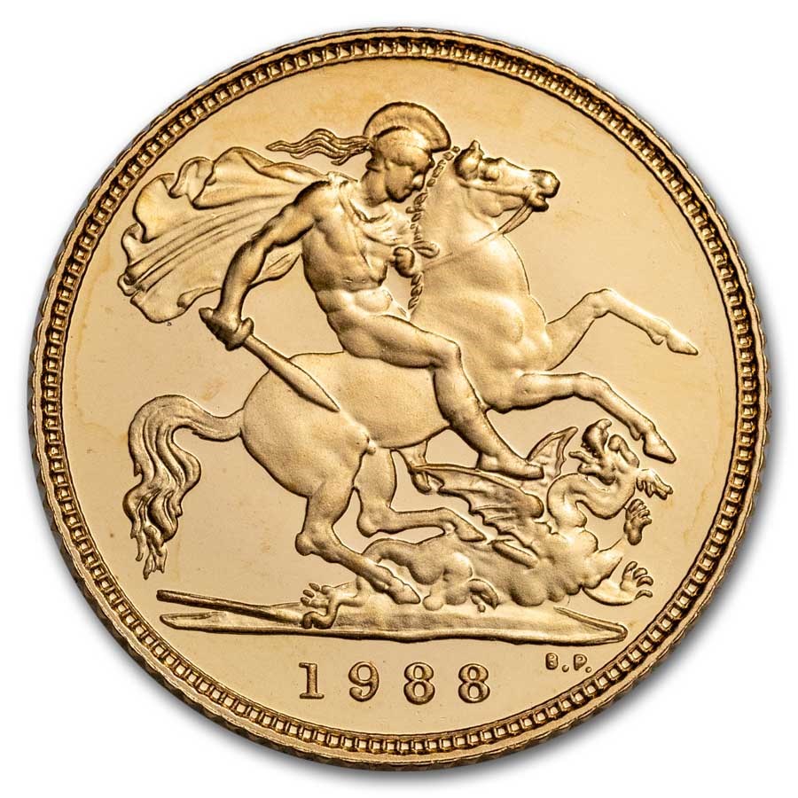 1988 Great Britain Gold 1/2 Sovereign Elizabeth II Proof