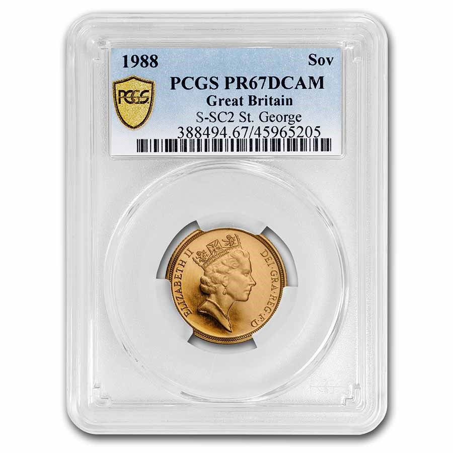 Buy 1988 Great Britain Gold Sovereign Elizabeth II PR-67 DCAM PCGS | APMEX