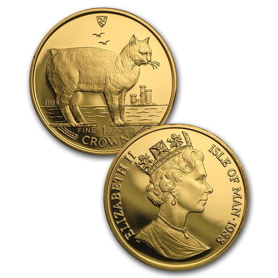 Buy 1988 Isle of Man 5-Coin Gold Manx Cat Proof Set | APMEX