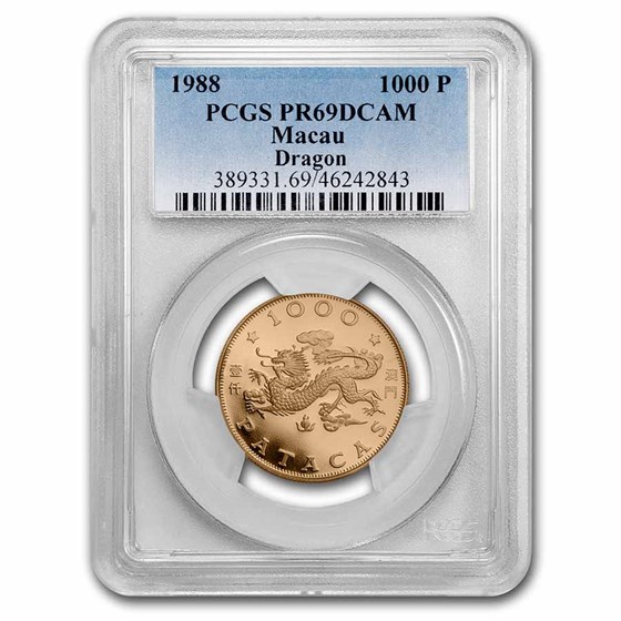 Buy 1988 Macau Gold Year of the Dragon 1000 Patacas PR-69 DCAM PCGS | APMEX