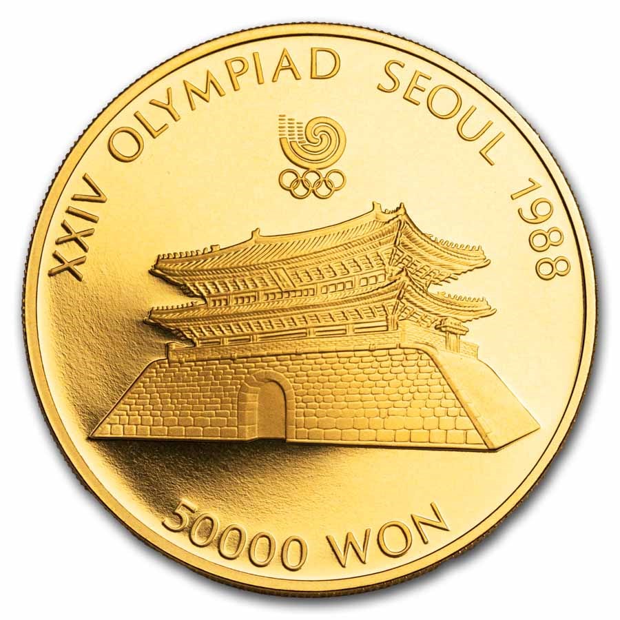 1988 South Korea 1 oz Gold 50,000 Won Great South Gate Proof