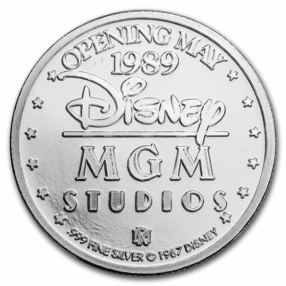 Buy 1989 1oz Silver Round Disney Mickey MGM Park Exclusive PR-69 PCGS ...