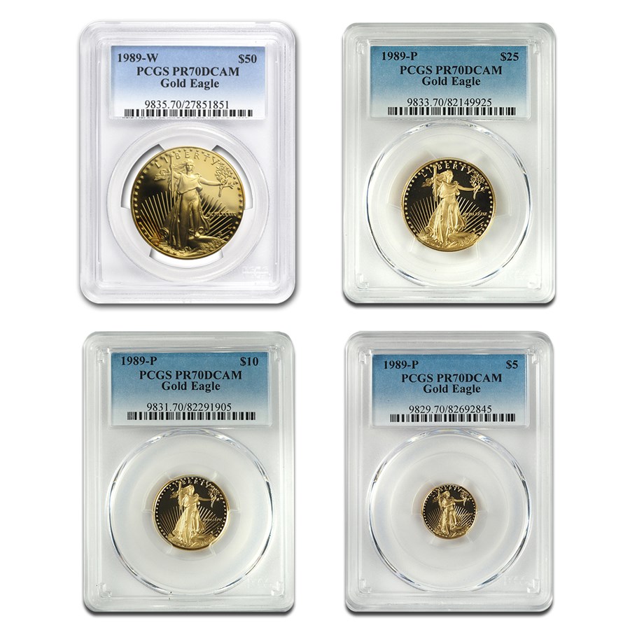 Buy 1989 4-Coin Proof American Gold Eagle Set PR-70 PCGS | APMEX