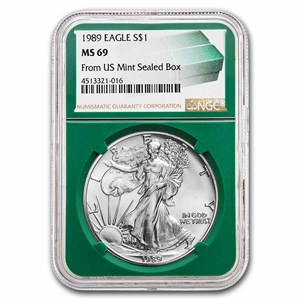 Buy 1989 American Silver Eagle MS-69 NGC (Green Holder) | APMEX