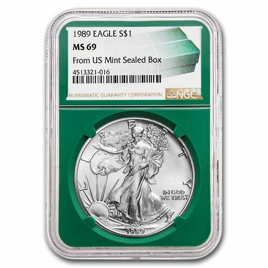 Buy 1989 American Silver Eagle MS-69 NGC (Green Holder) | APMEX
