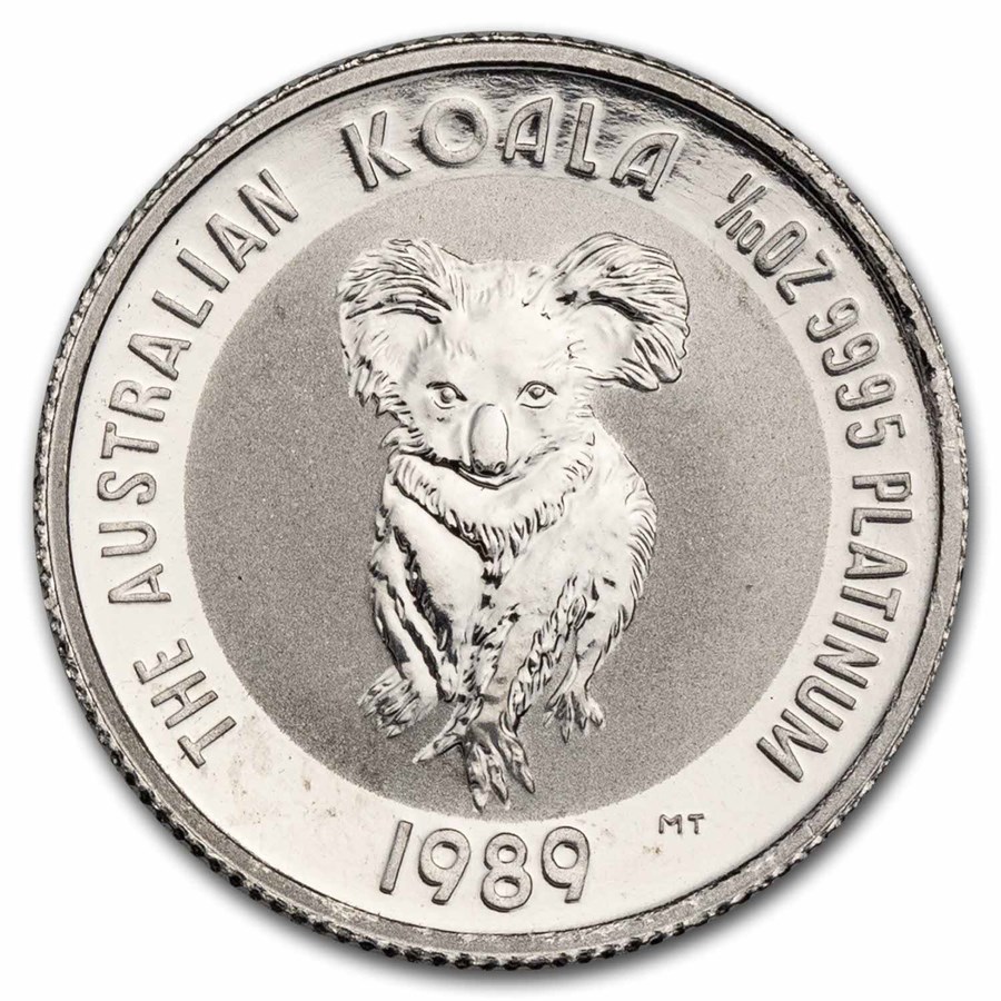 1989 Australia 1/10 oz Platinum Koala BU