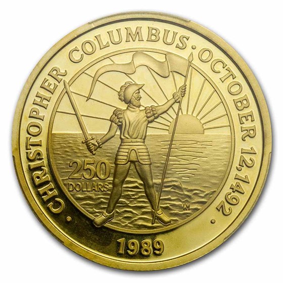Buy 1989 Bahamas Proof Gold 250 Dollars Columbus PR-68 PCGS | APMEX