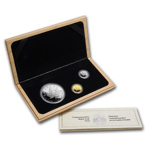 Buy 3-Coin 1989 Canadian Platinum/Gold/Silver Maple Leaf Proof Set | APMEX