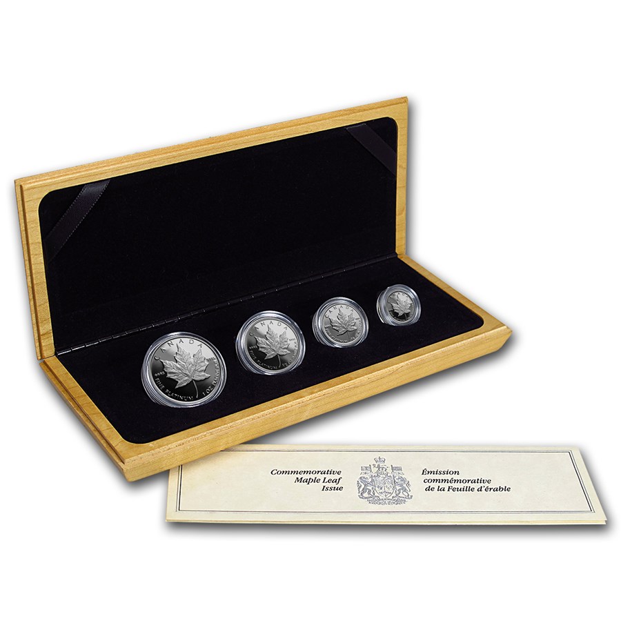 Buy 1989 Canada 4-Coin Platinum Maple Leaf Set (10th Ann, Box & COA ...
