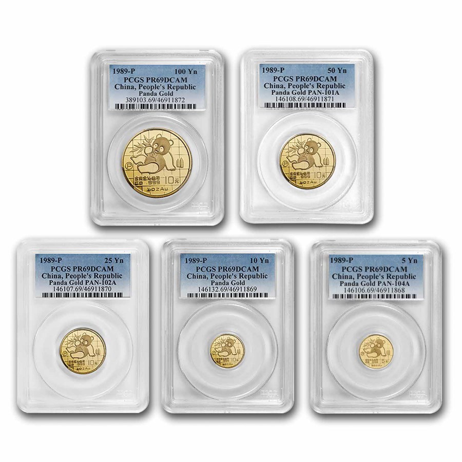 Buy 1989 China 5-Coin Gold Panda Proof Set PR-69 PCGS | APMEX