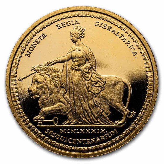 Buy 1989 Gibraltar 3-Coin Gold Una & The Lion Set 150th Anv (Damaged ...