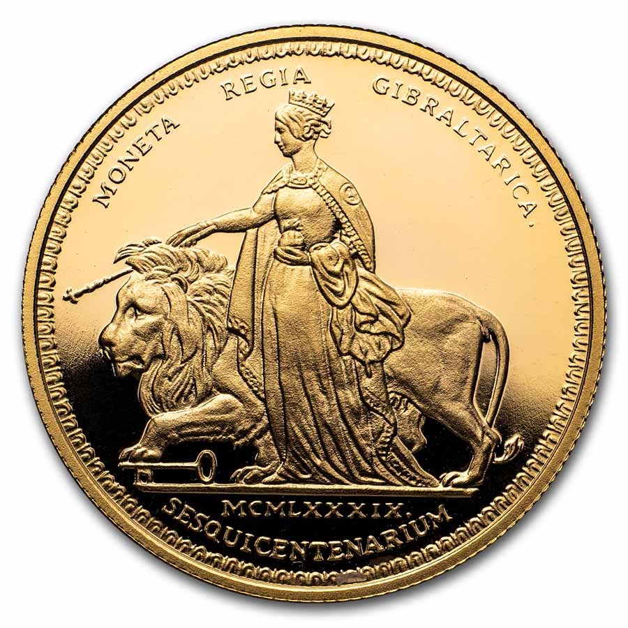 Buy 1989 Gibraltar 3-Coin Gold Una & The Lion Set 150th Anv (Damaged ...