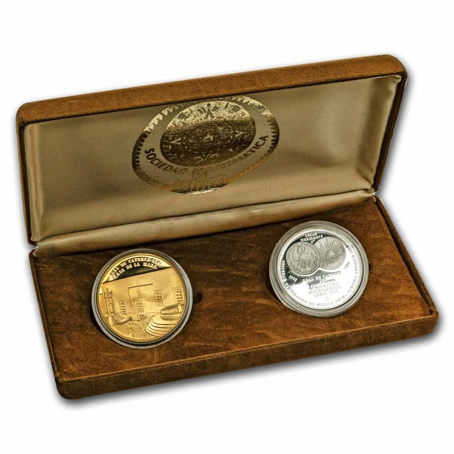 1989 Mexico International Numismatic Convention 2-Coin Proof Set