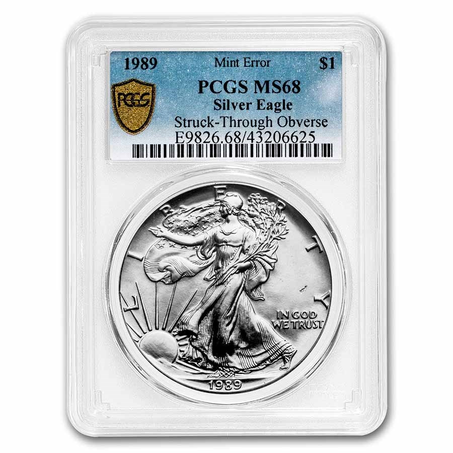 Buy 1989 Silver Eagle MS-69 PCGS (Error, Minor Struck-Through Obv) | APMEX
