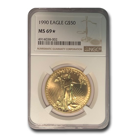 Buy 1990 1 oz American Gold Eagle MS-69* NGC | APMEX