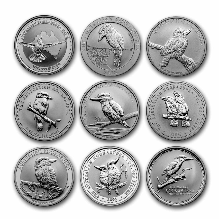 Buy 1990-2022 33-Coin 1 oz Silver Kookaburra Set BU (w/o Display Box ...