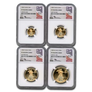 Buy 1990 4-Coin Proof American Gold Eagle Set PF-70 NGC (Mercanti) | APMEX