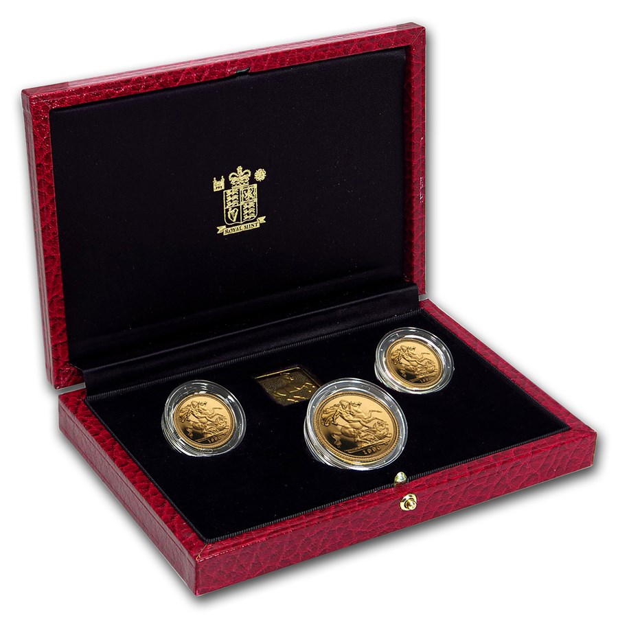 Buy 1990 Great Britain 3-Coin Gold Sovereign Proof Set | APMEX